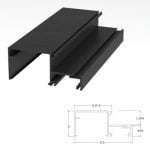 251BRHM - 2" X 4-1/2" Horizontal Mullion - Architectural Glass and Metal